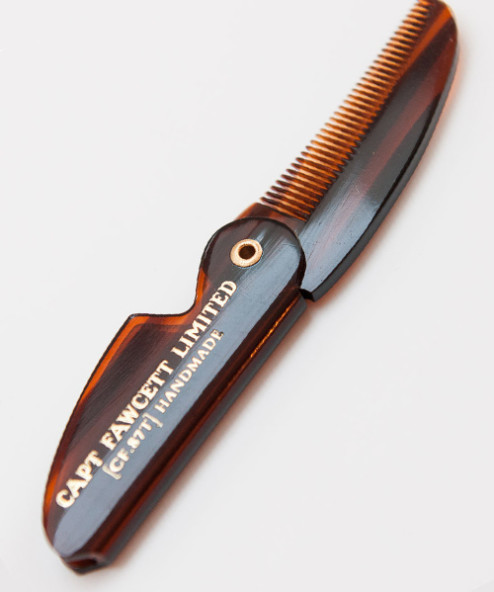 Captain Fawcett Sandalwood Moustache Wax & Folding Pocket Comb - Slick ...